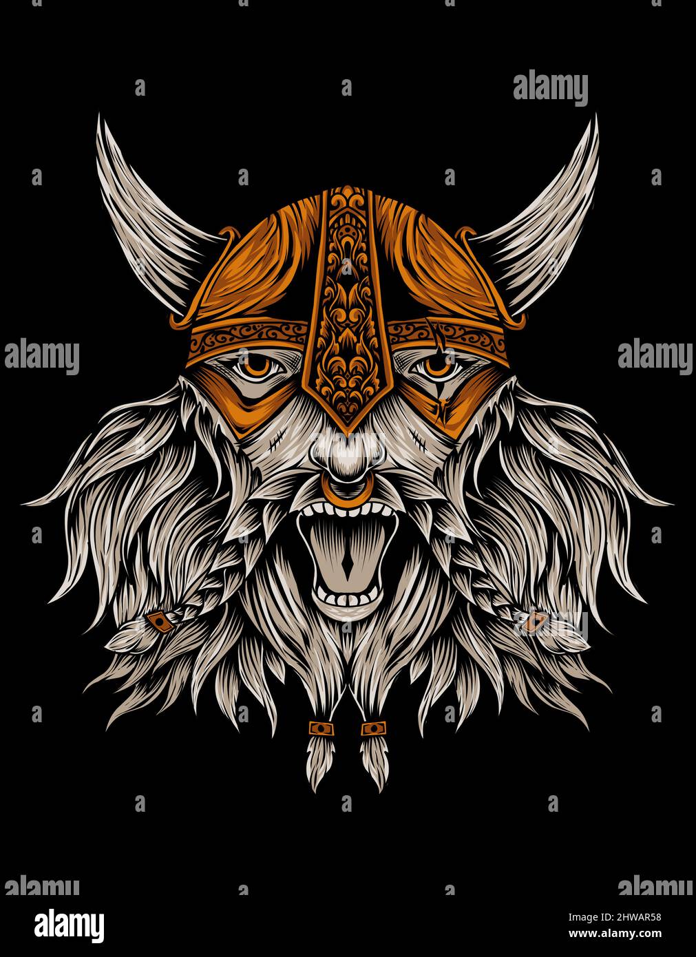 illustration vector angry viking warriors head Stock Vector Image & Art ...