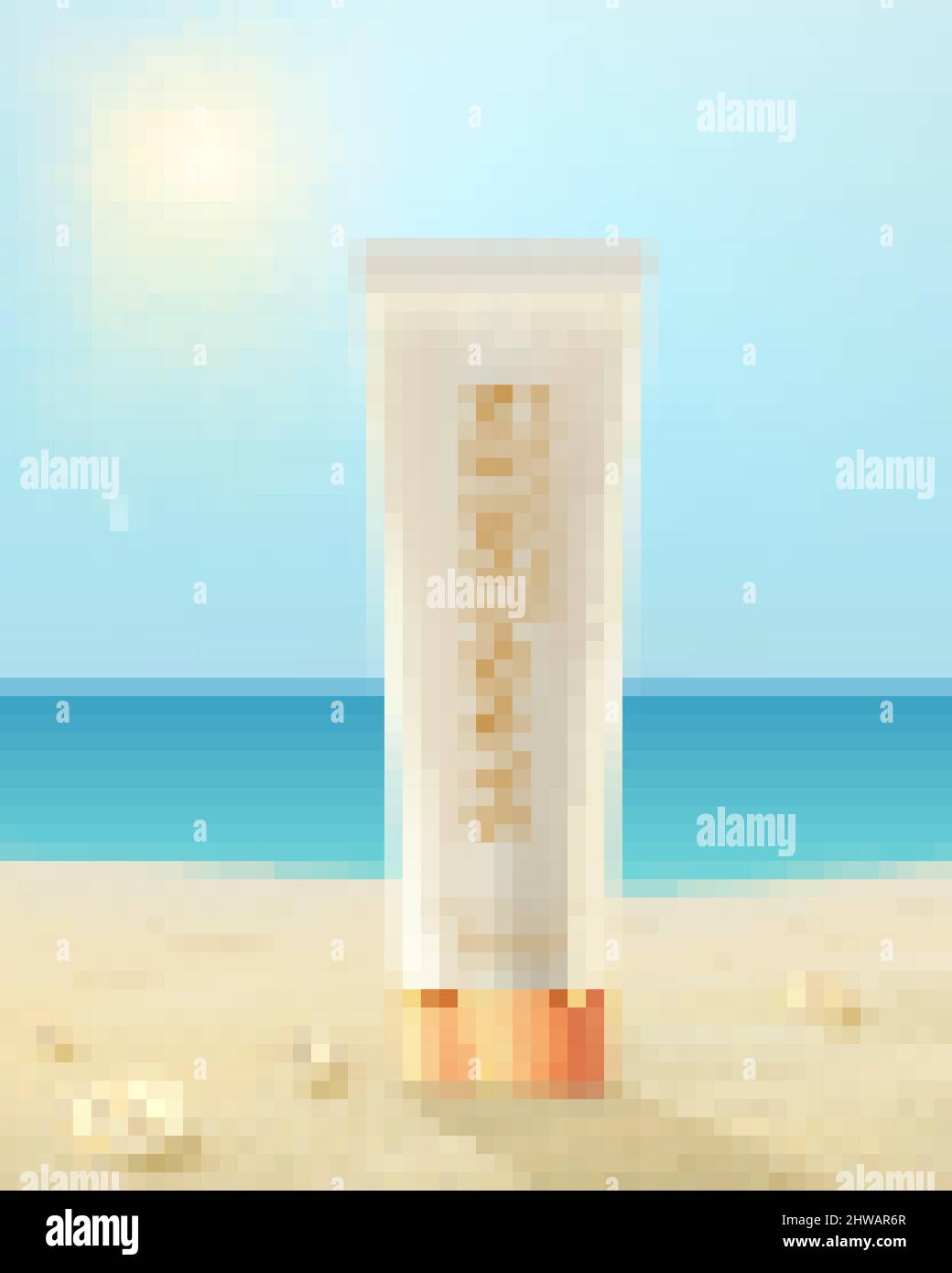 Beach mockup scene Stock Vector Images - Alamy