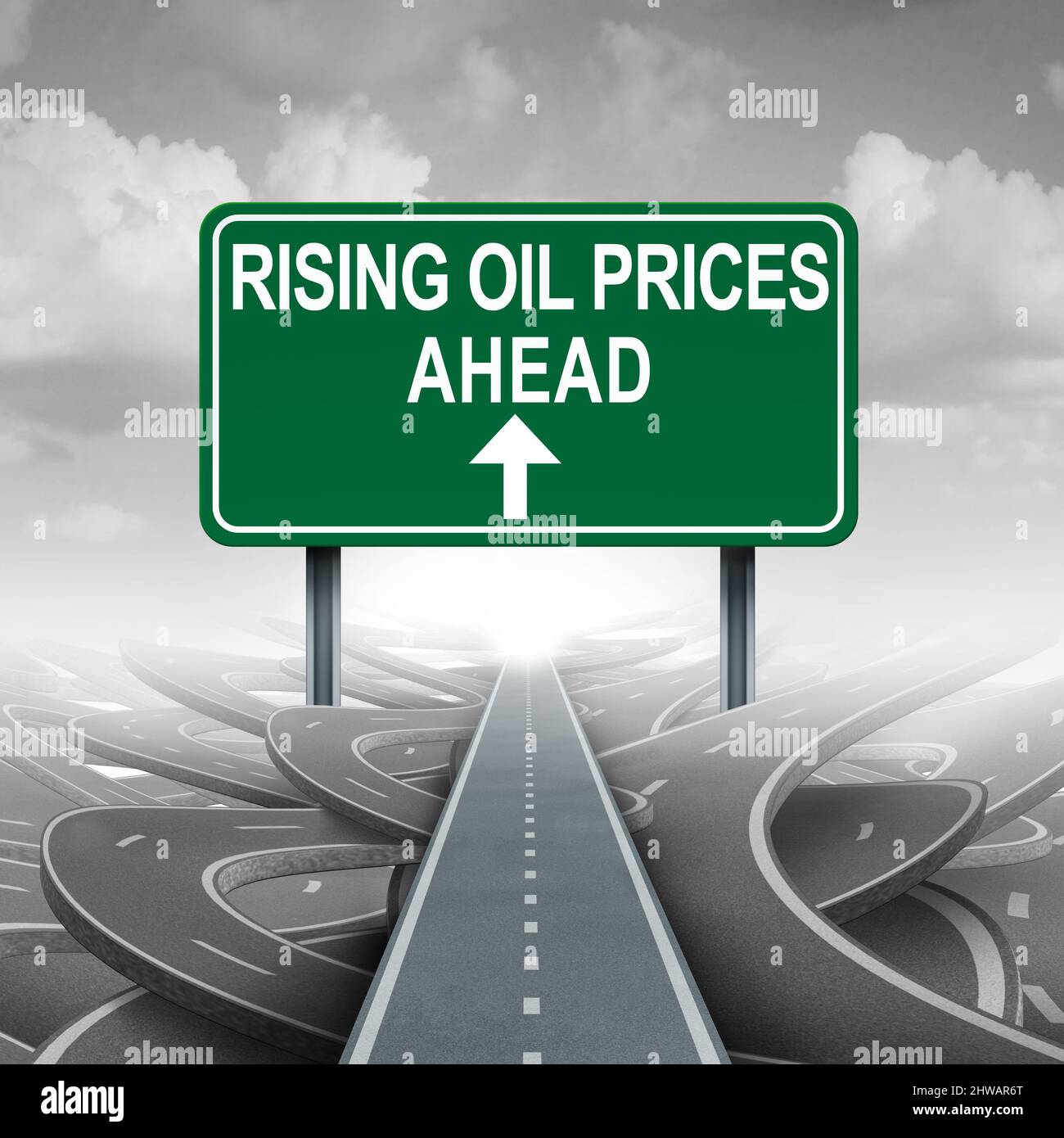 Rising oil prices inflation and increasing price of gas concept ...