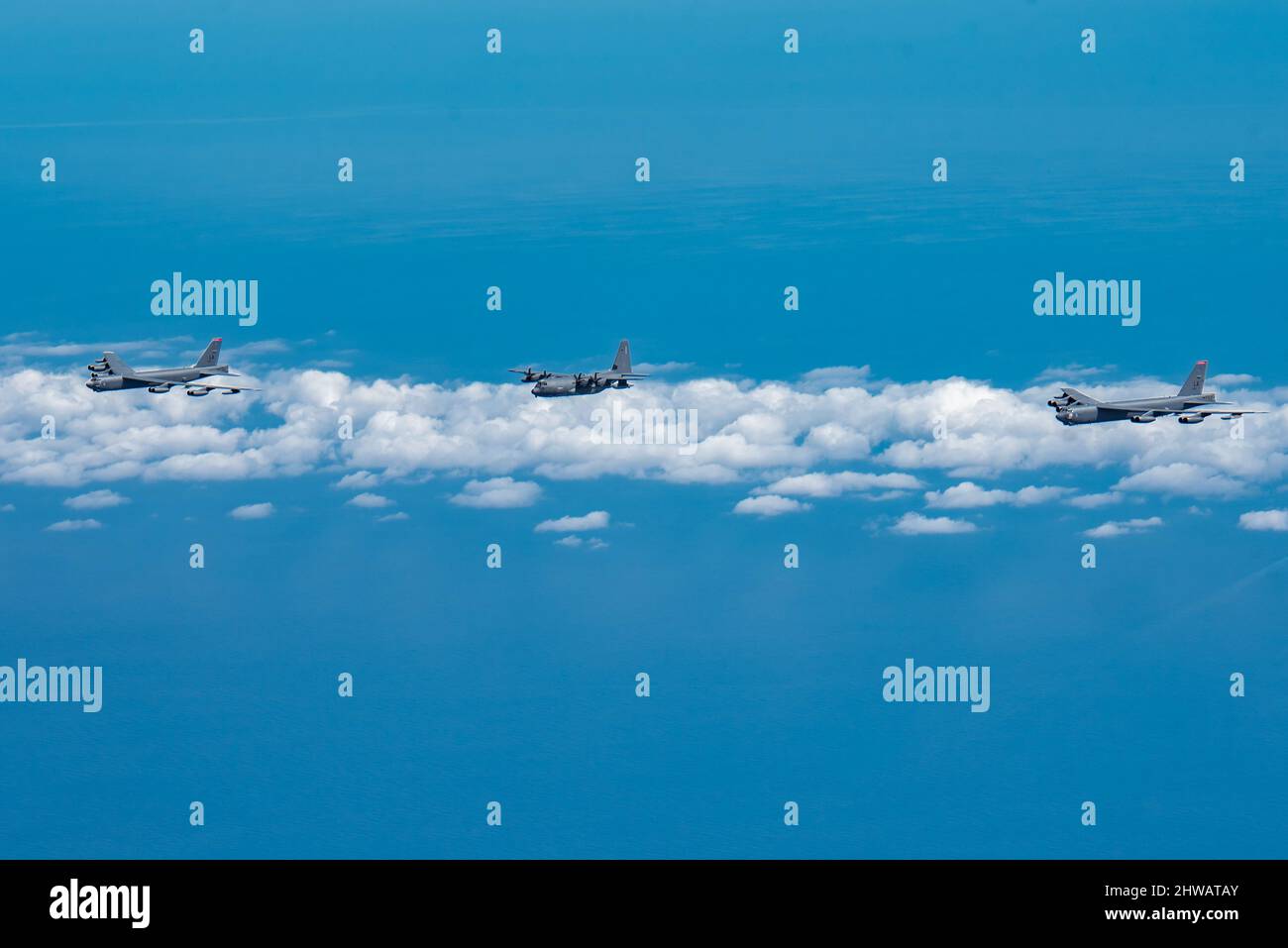 SOUTH CHINA SEA (Feb. 12, 2022) Two B-52 Stratofortresses, assigned to ...