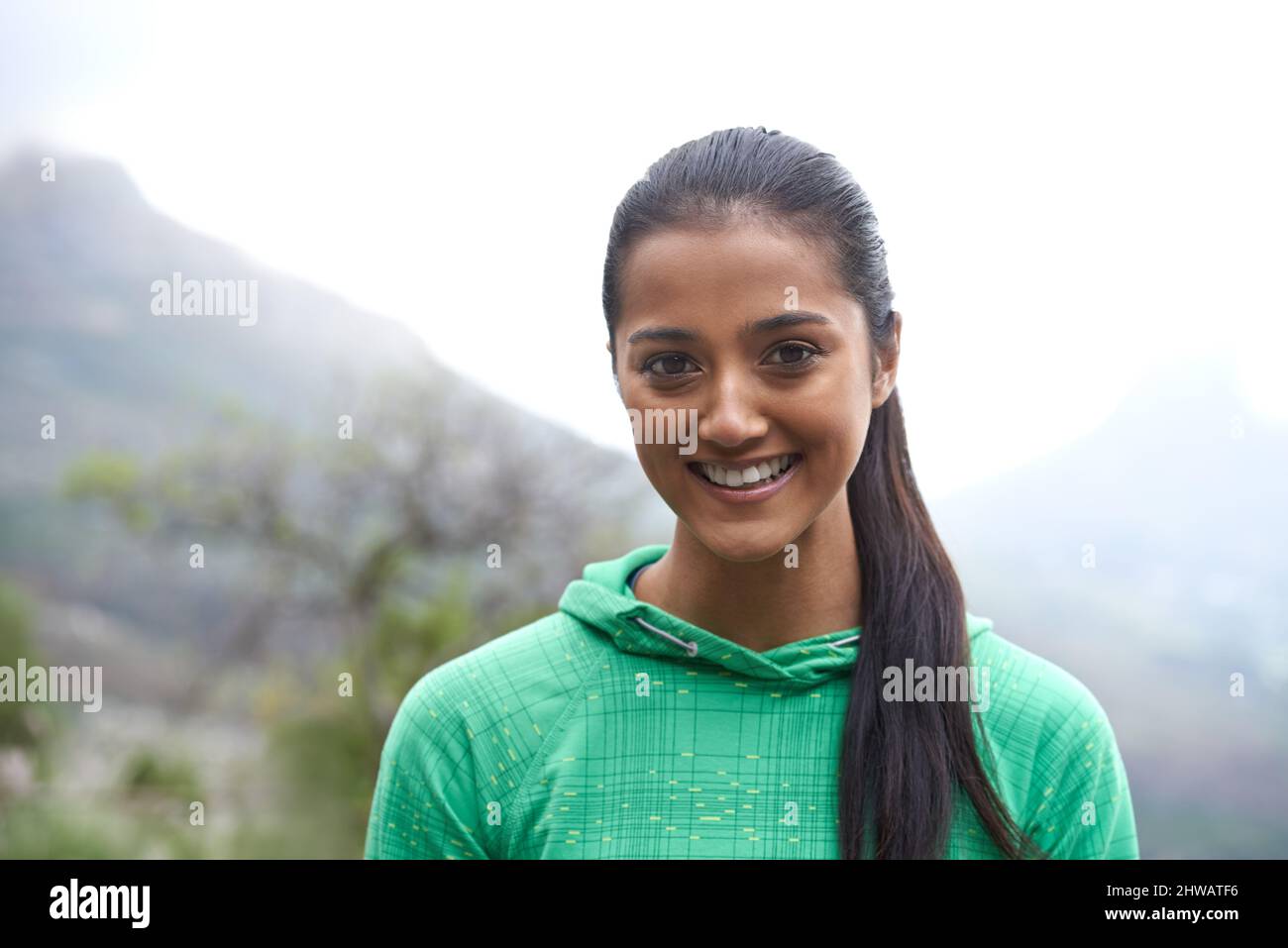 Getting an early morning start. Portrait of an attractive young woman ...
