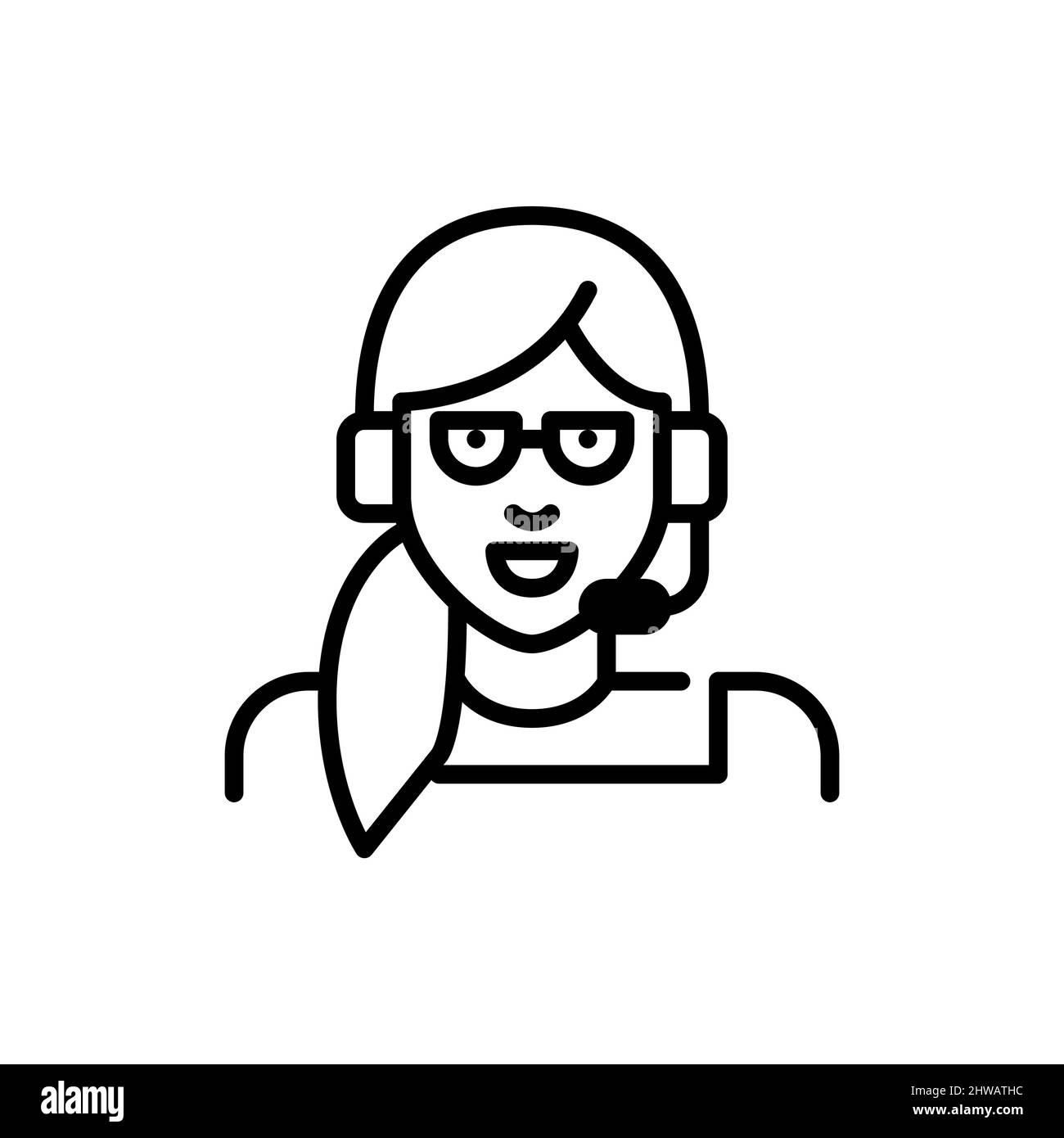 Operator in headset laptop icon hi-res stock photography and images - Alamy