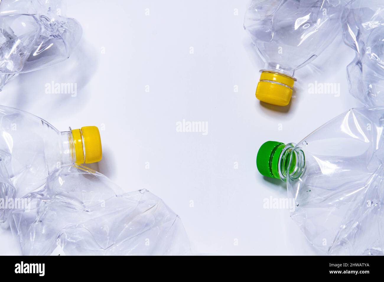 Plastic waste.Plastic bottles close-up.Waste sorting. Cleaning the ...
