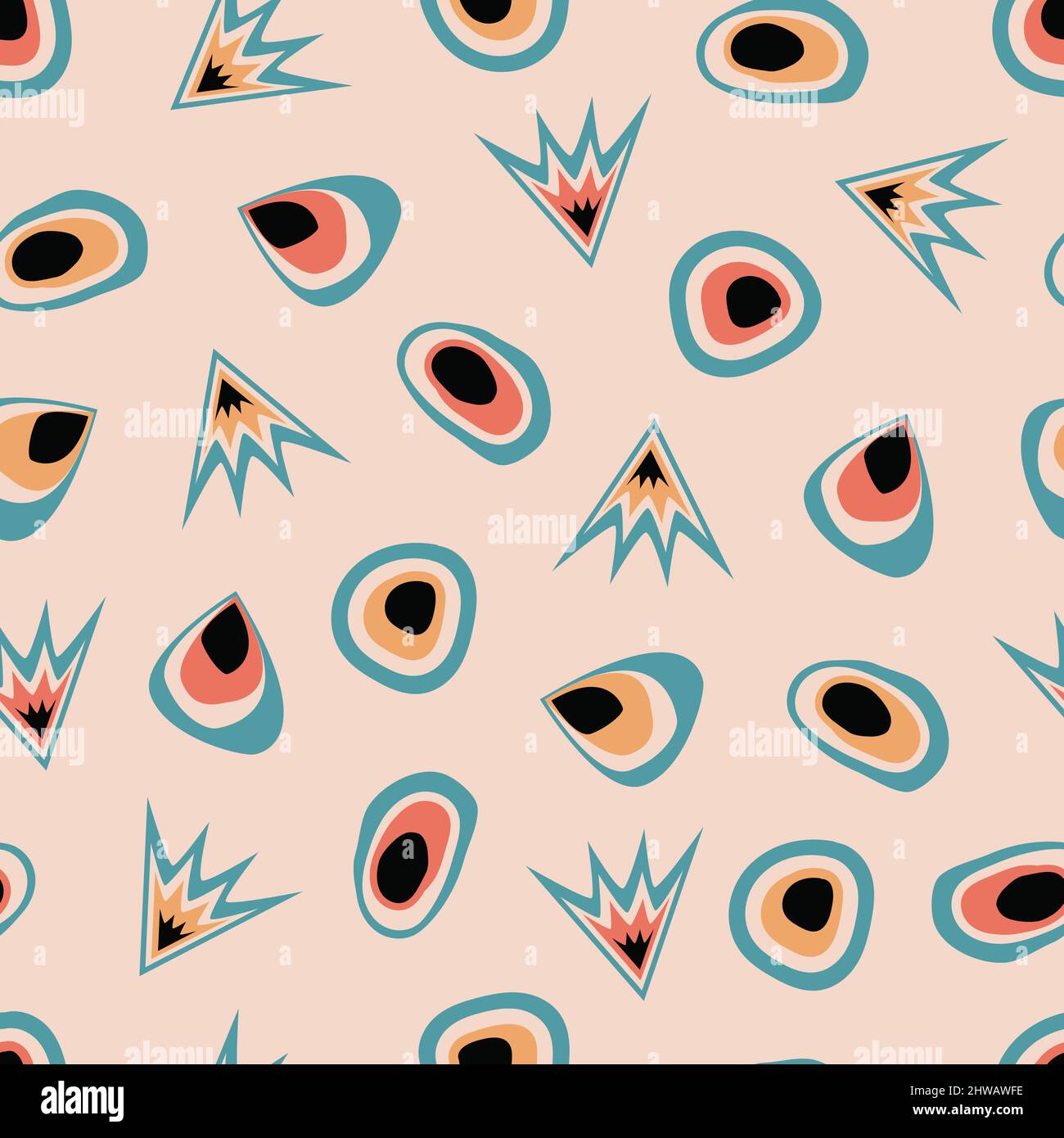 Artistic trendy vector seamless pattern design of abstract doodle ...