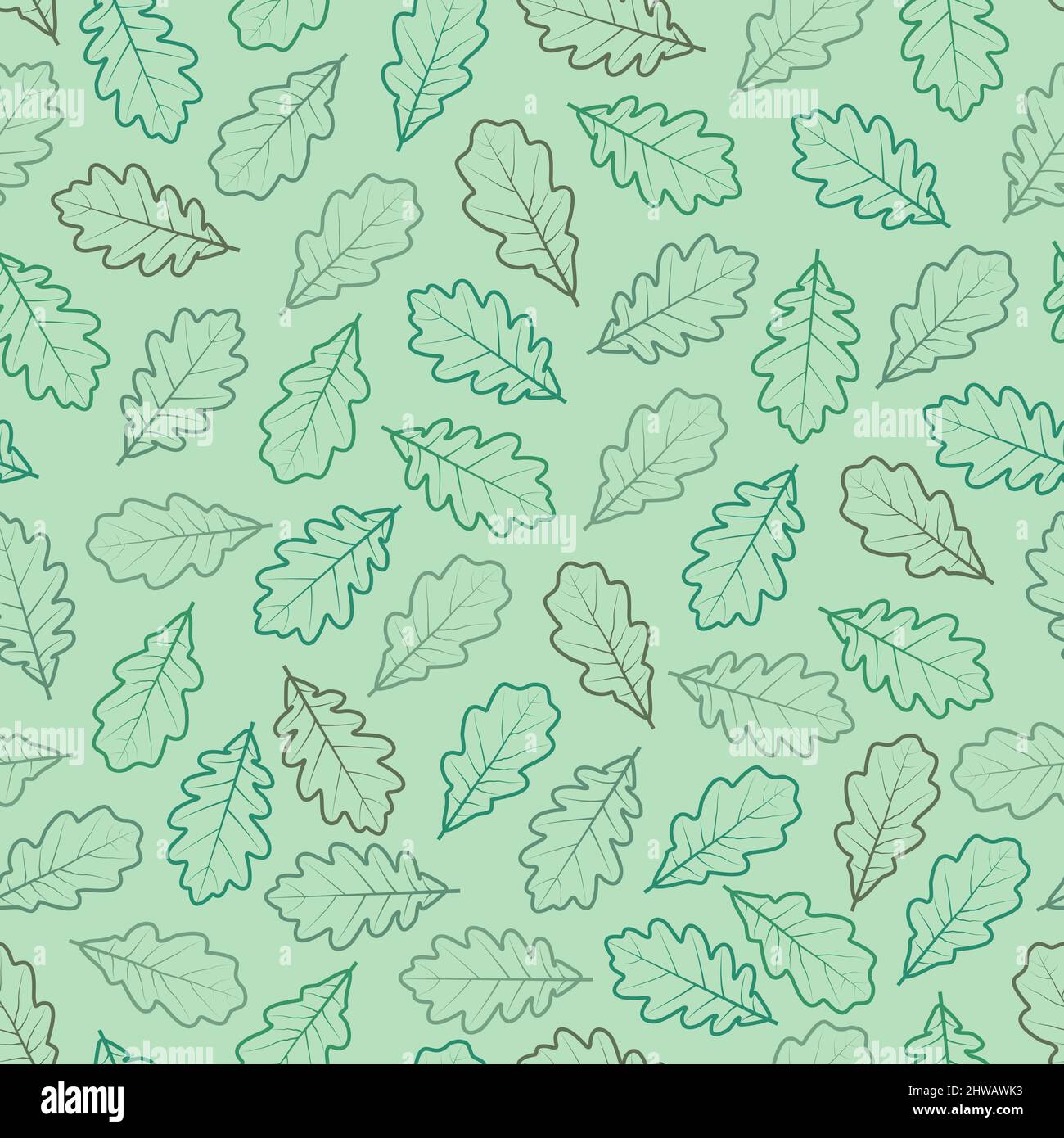 Elegant trendy ditsy floral vector seamless pattern design of exotic autumn color oak leaves ...