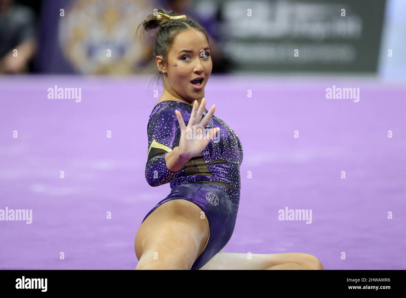 Baton Rouge, LA, USA. 4th Mar, 2022. LSU's Aleah Finnegan competes on ...