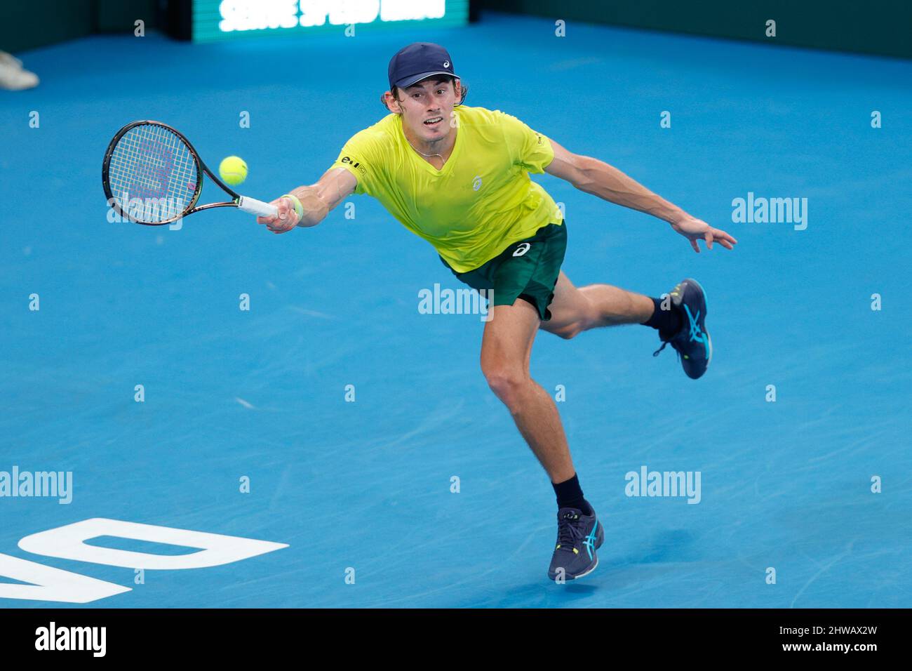 Sydney, Australia. 05th Mar, 2022. Alex de Minaur of Australia plays a ...