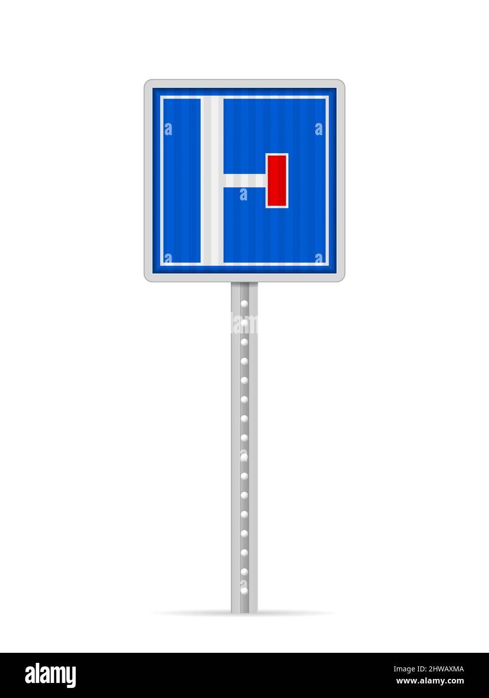 Dead end road sign on a white background. Vector illustration Stock ...