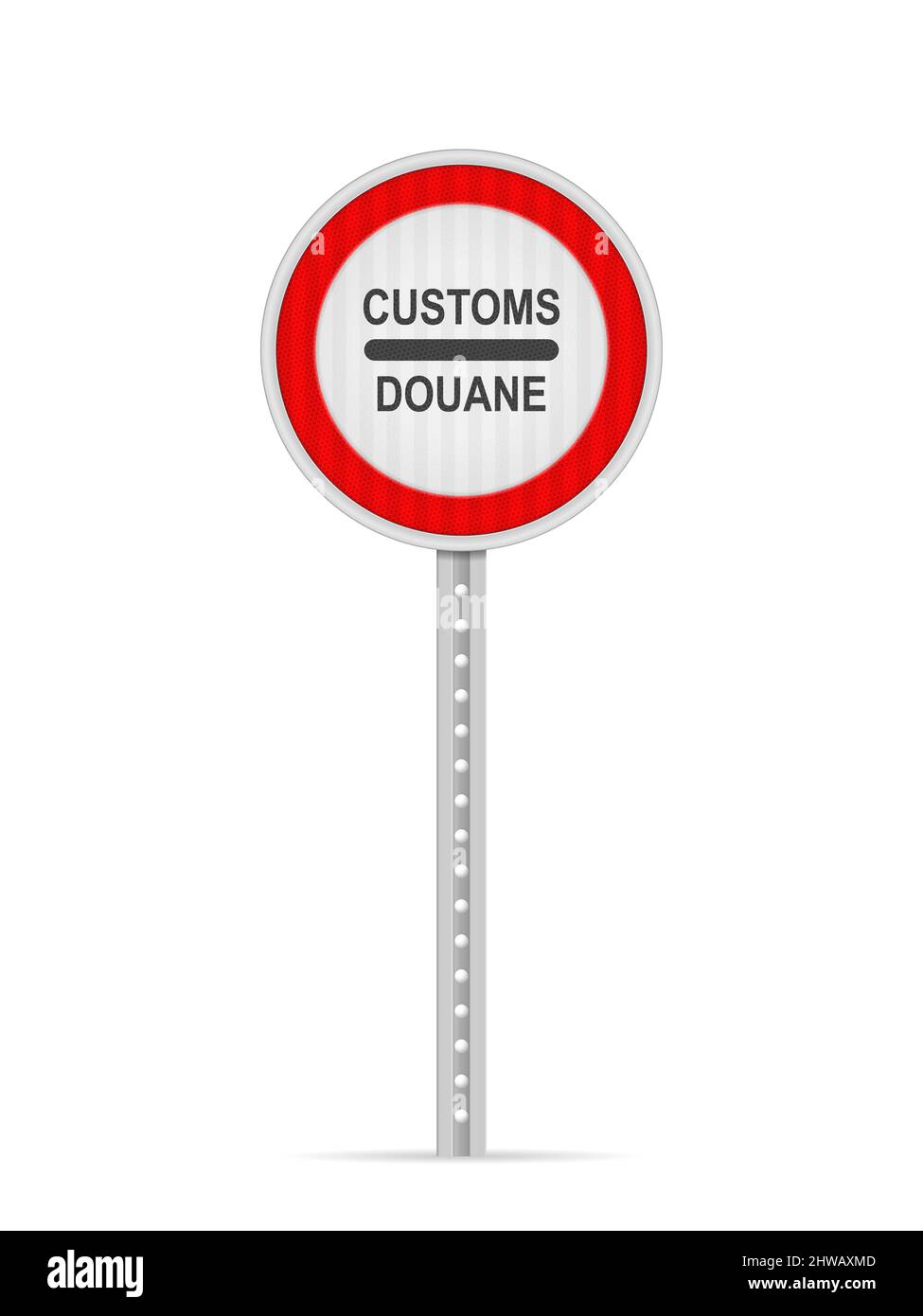 Customs road sign on a white background. Vector illustration Stock ...