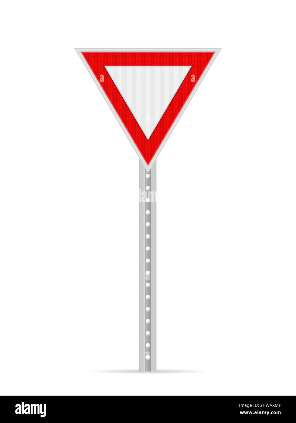 Yield road sign on a white background. Vector illustration Stock Photo ...