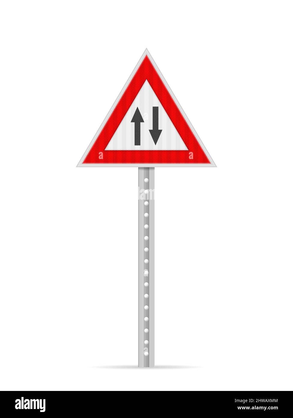 Two way road sign on a white background. Vector illustration Stock ...