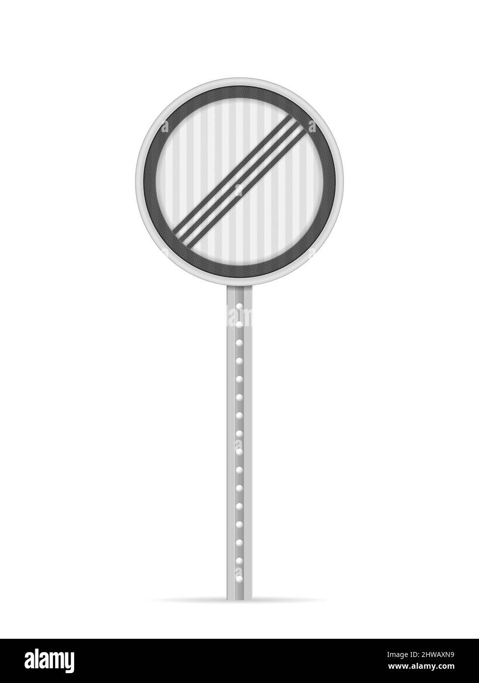 End of all restrictions road sign on a white background. Vector ...