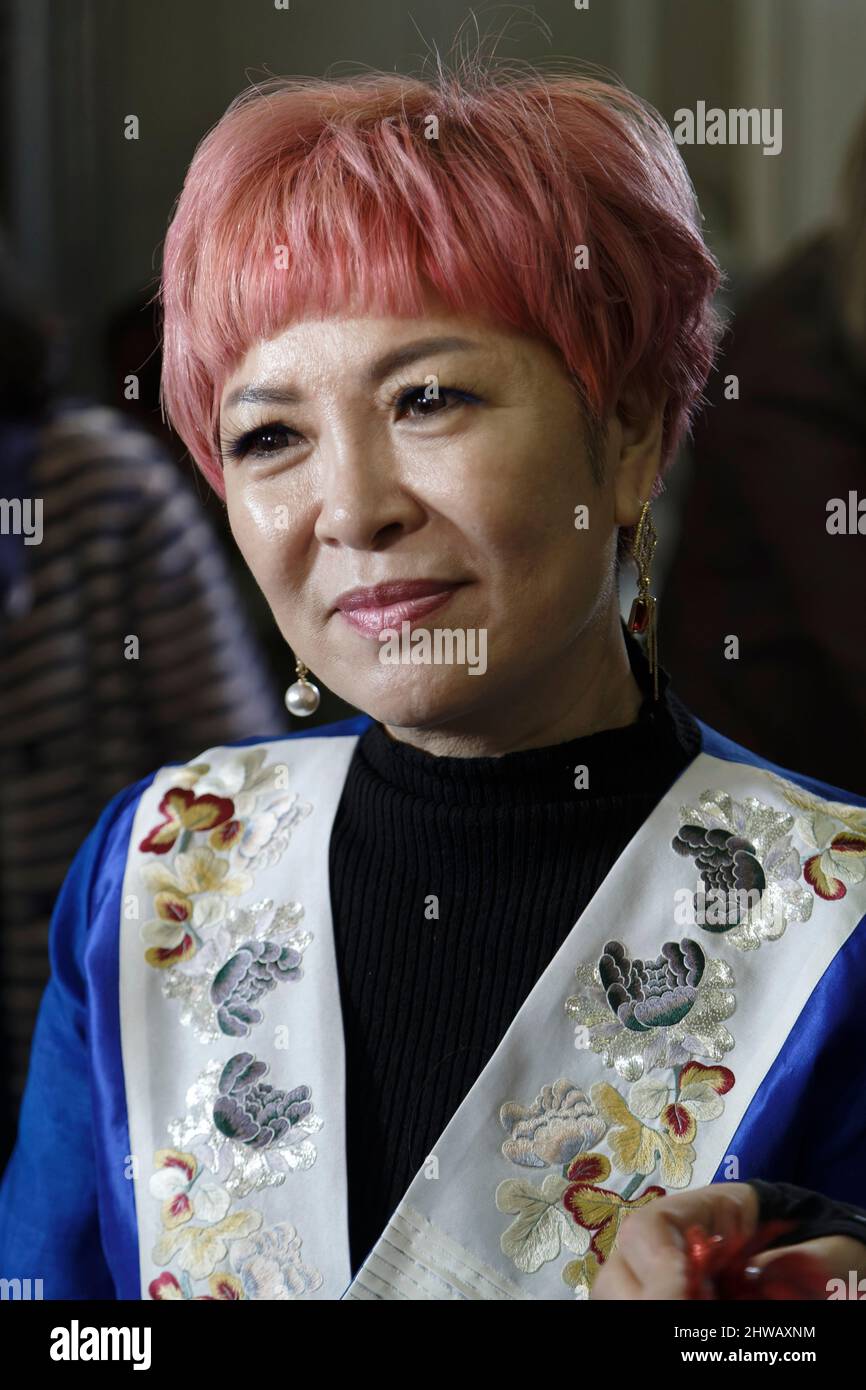 Paris, France. 03rd Mar, 2022. Fashion designer Grace Moon poses before ...