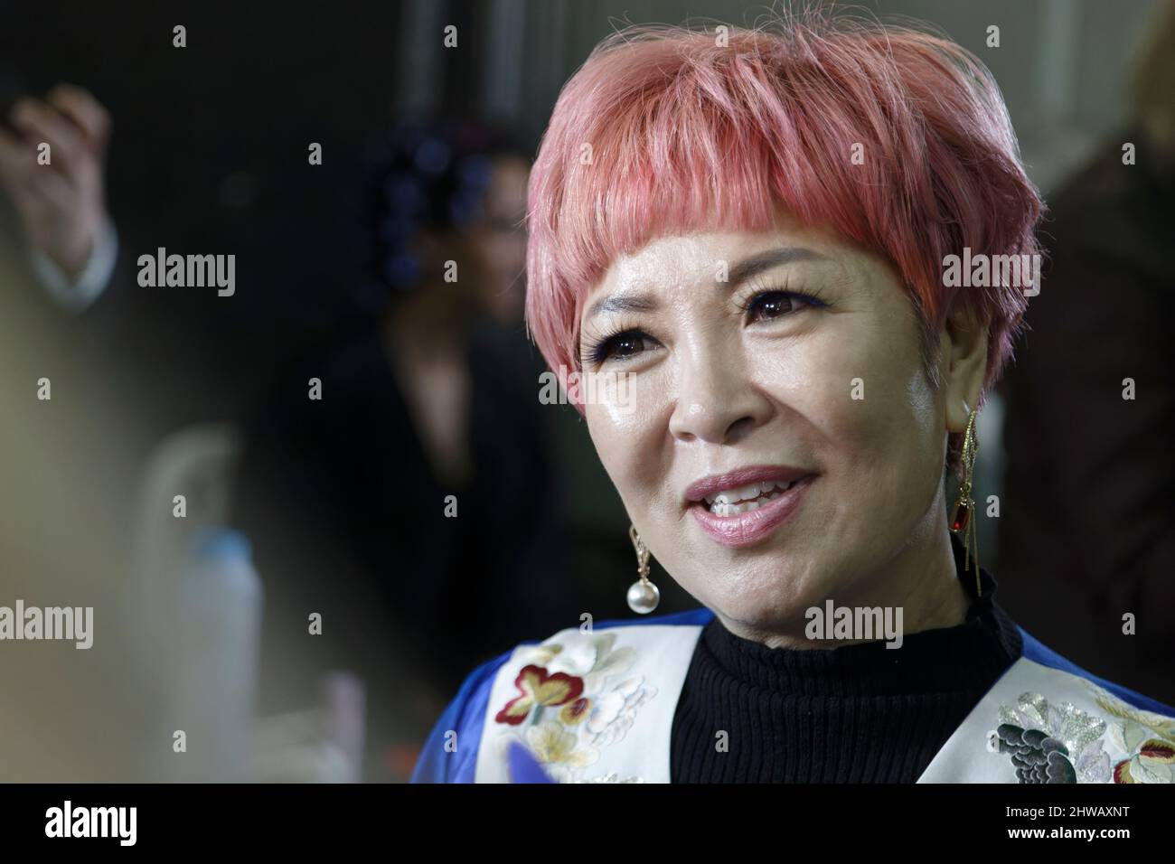 Paris, France. 03rd Mar, 2022. Fashion designer Grace Moon poses before ...