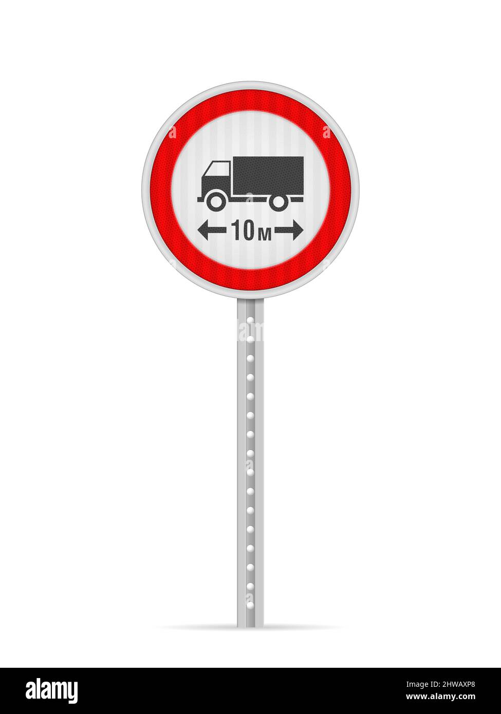 Length restriction road sign on a white background. Vector illustration ...