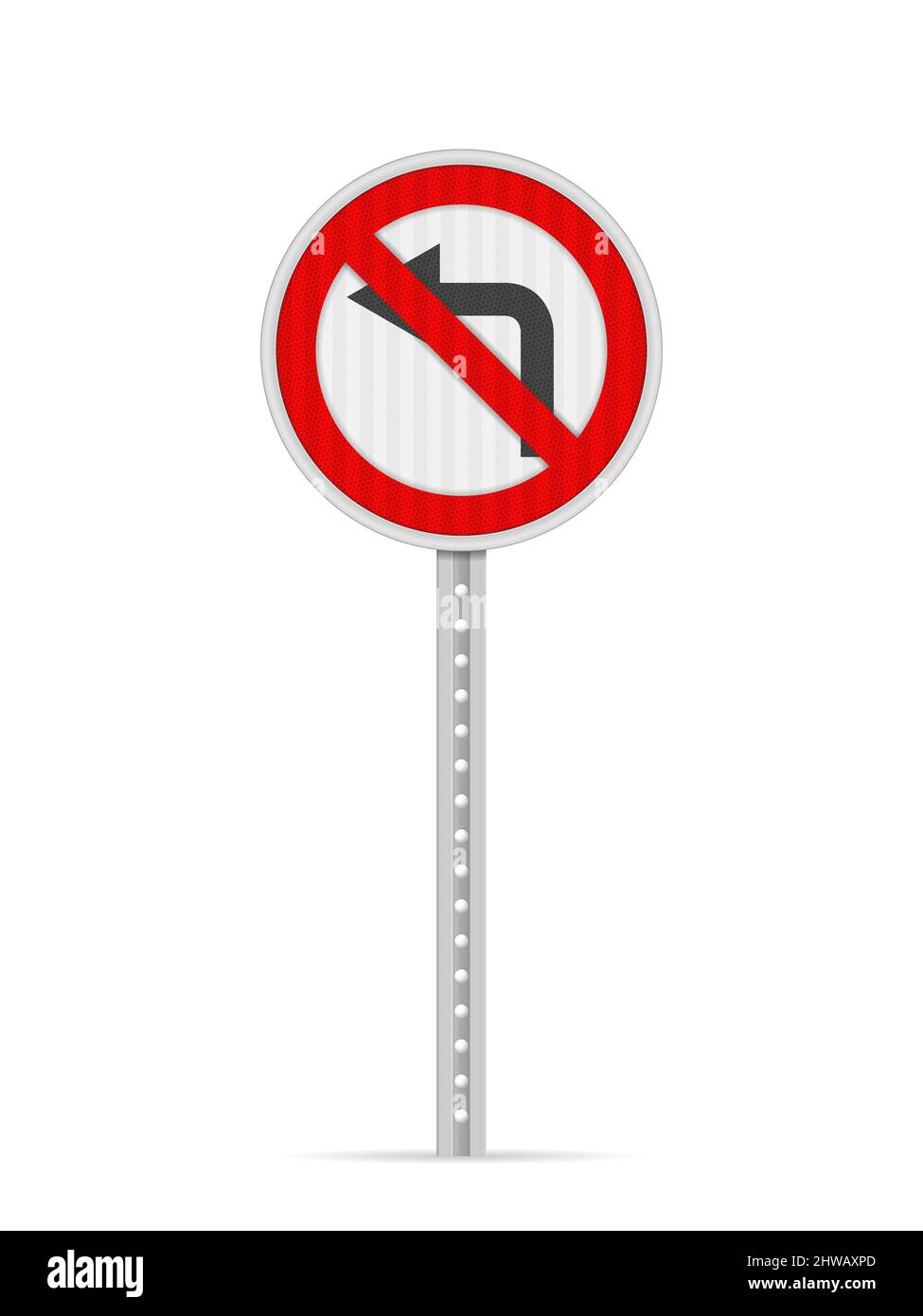 No left turn road sign on a white background. Vector illustration Stock ...
