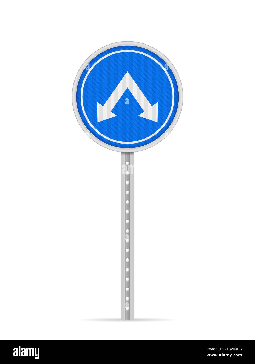 Keep right or left road sign on a white background. Vector illustration ...