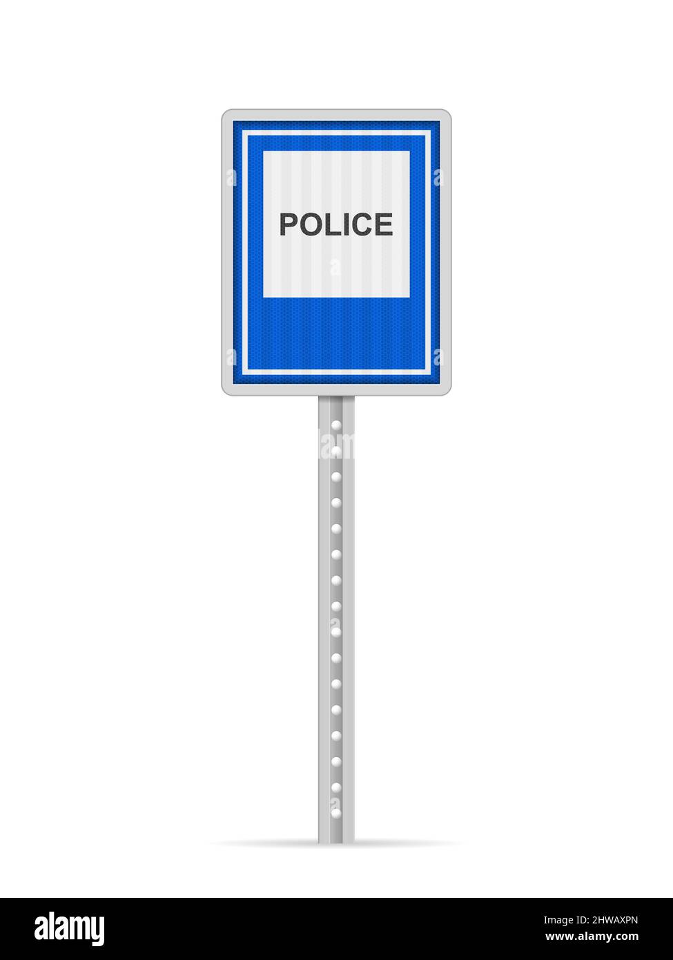 Police road sign on a white background. Vector illustration Stock Photo ...