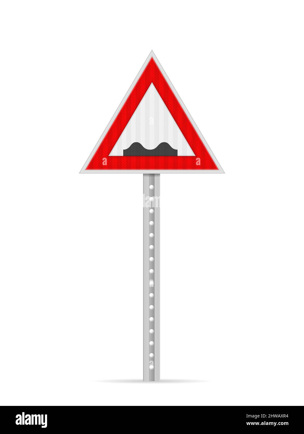 Rough road road sign on a white background. Vector illustration Stock ...