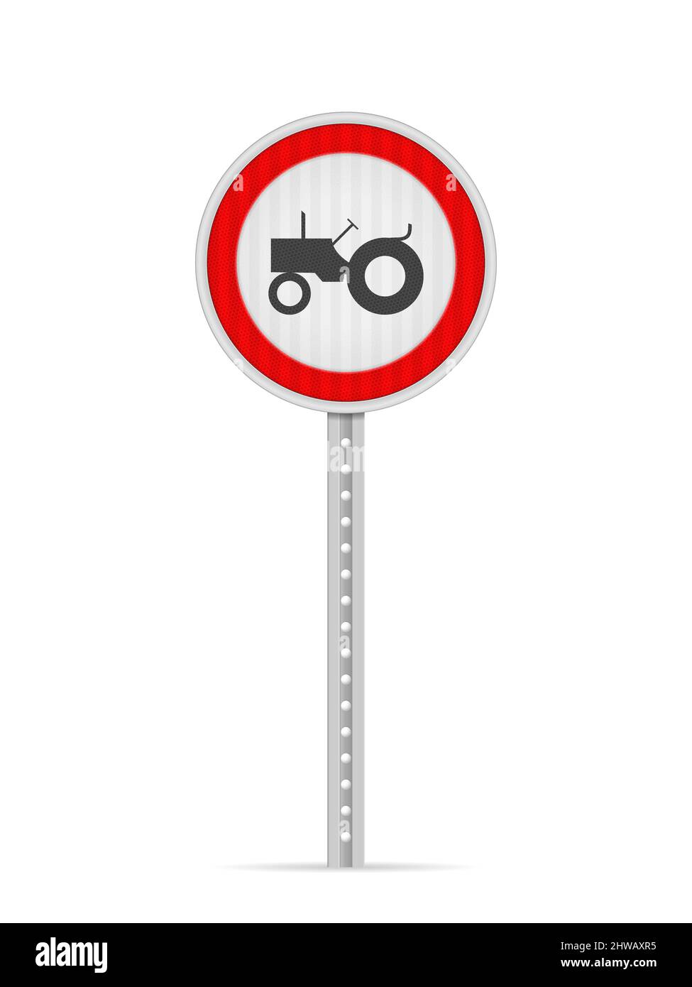 No farm vehicles road sign on a white background. Vector illustration ...