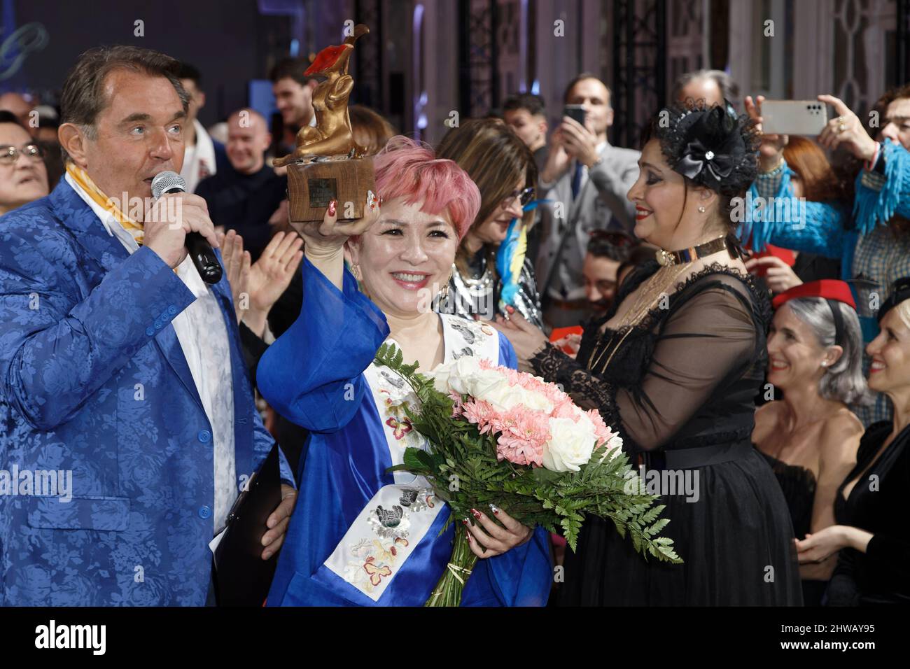 Paris, France. 03rd Mar, 2022. Hervé Pouchol and Grace Moon attend “Fly ...