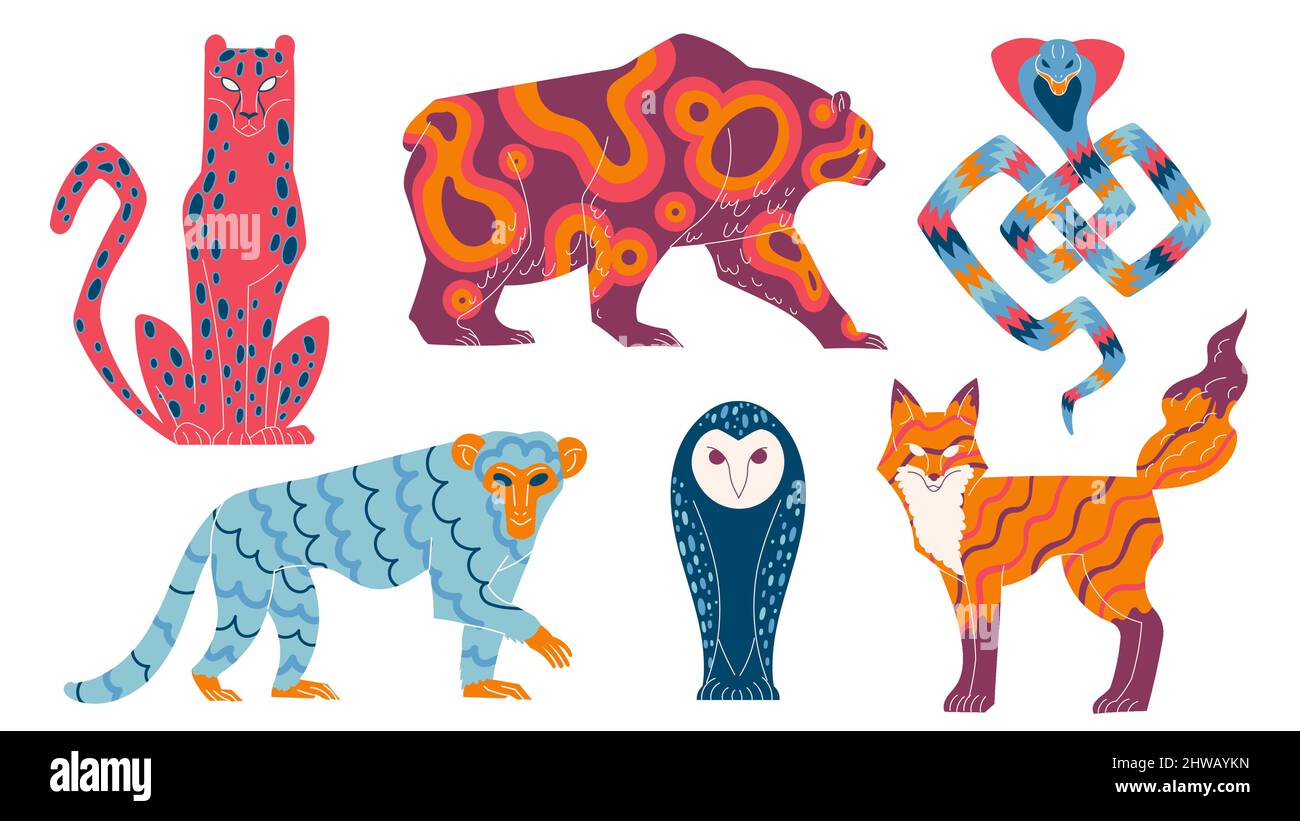 Mythical animals, mystical characters wild fairy tale animals Stock ...