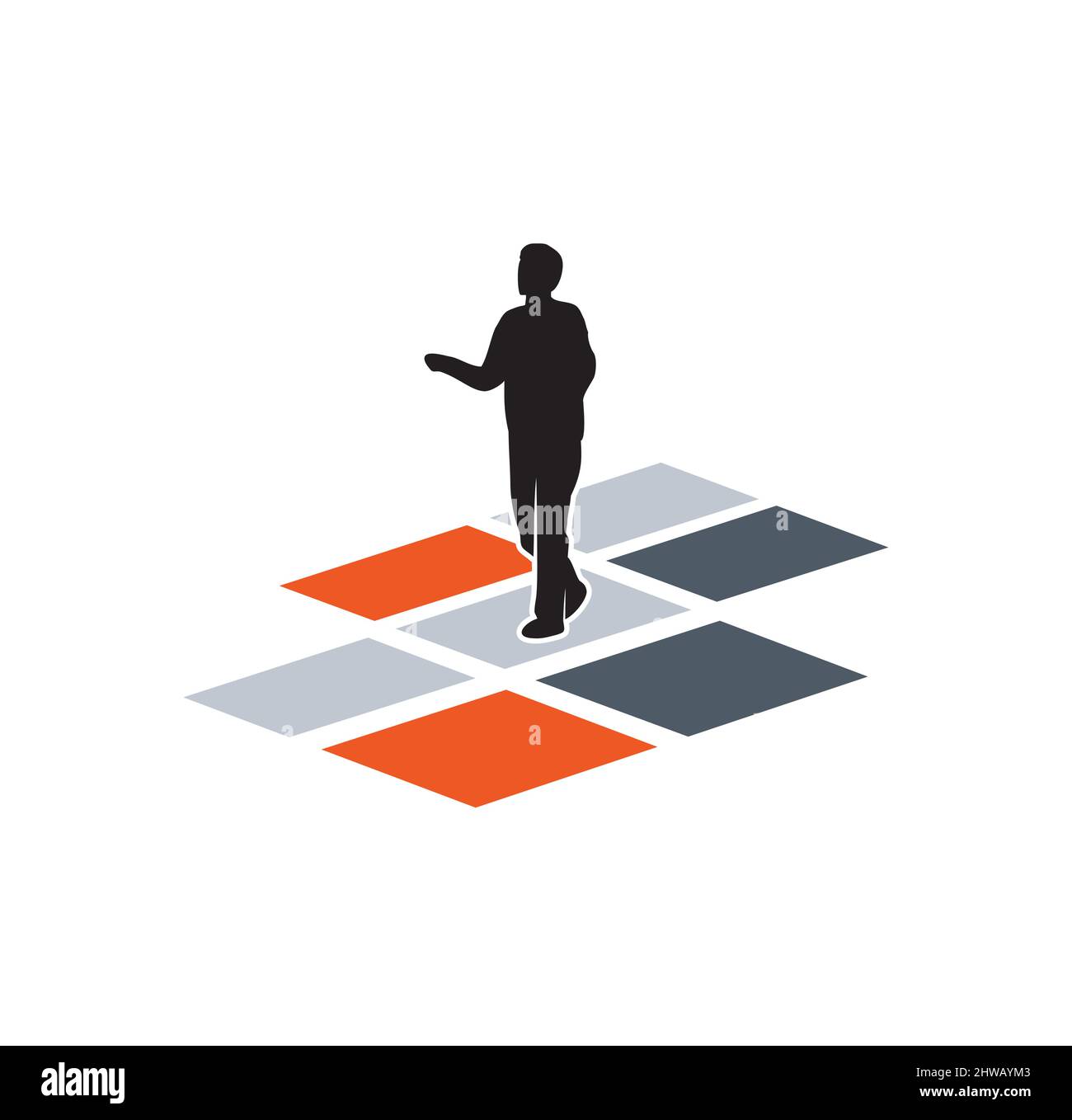 Man walking on floor logo design illustration vector eps format ...