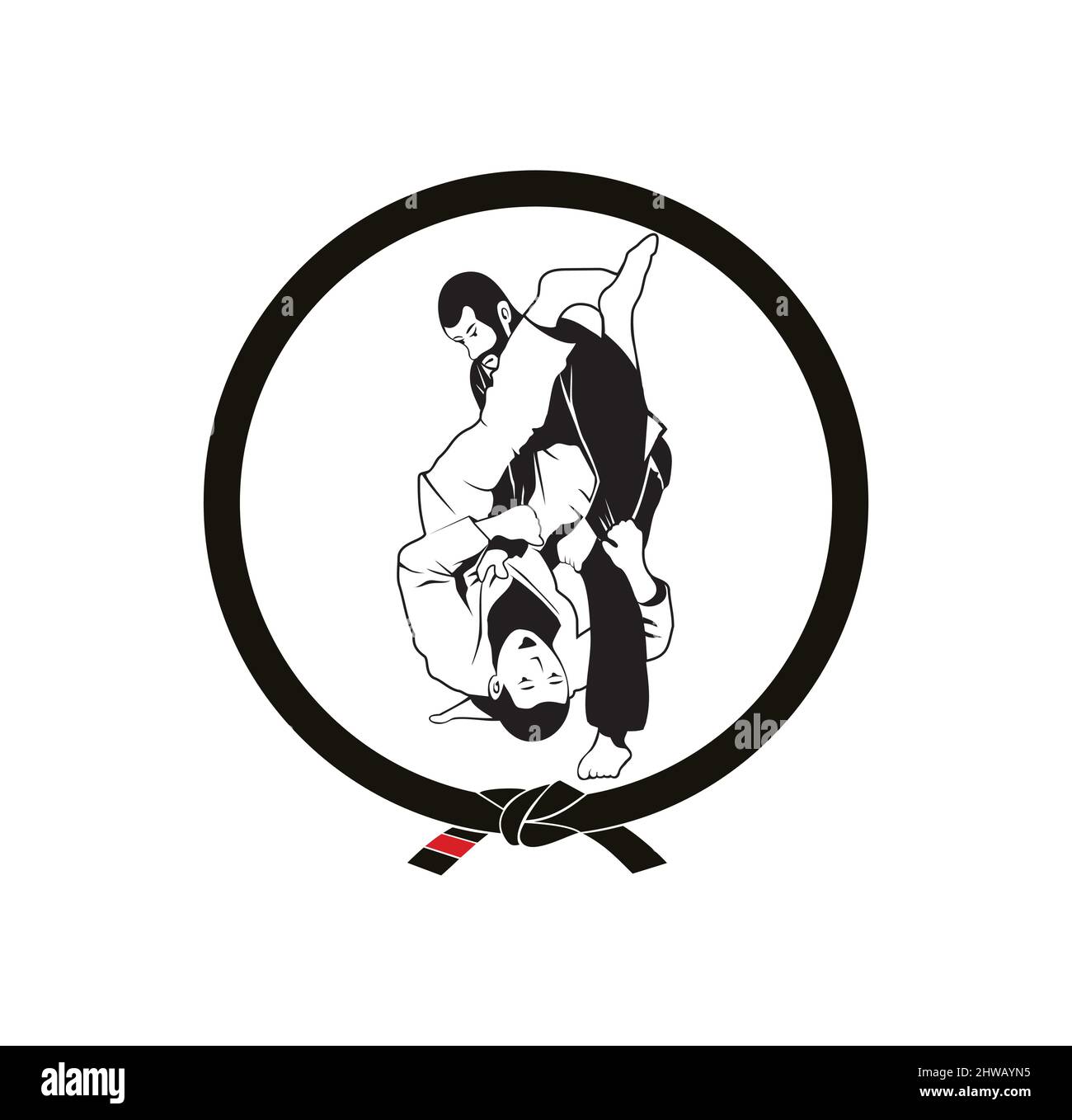 Jiu jitsu jujitsu locking position character design illustration vector ...