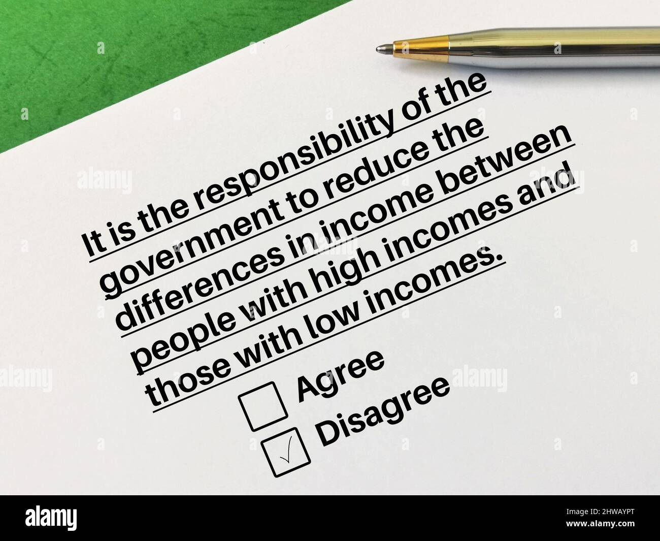 One person is answering question about social inequality. The person is ...