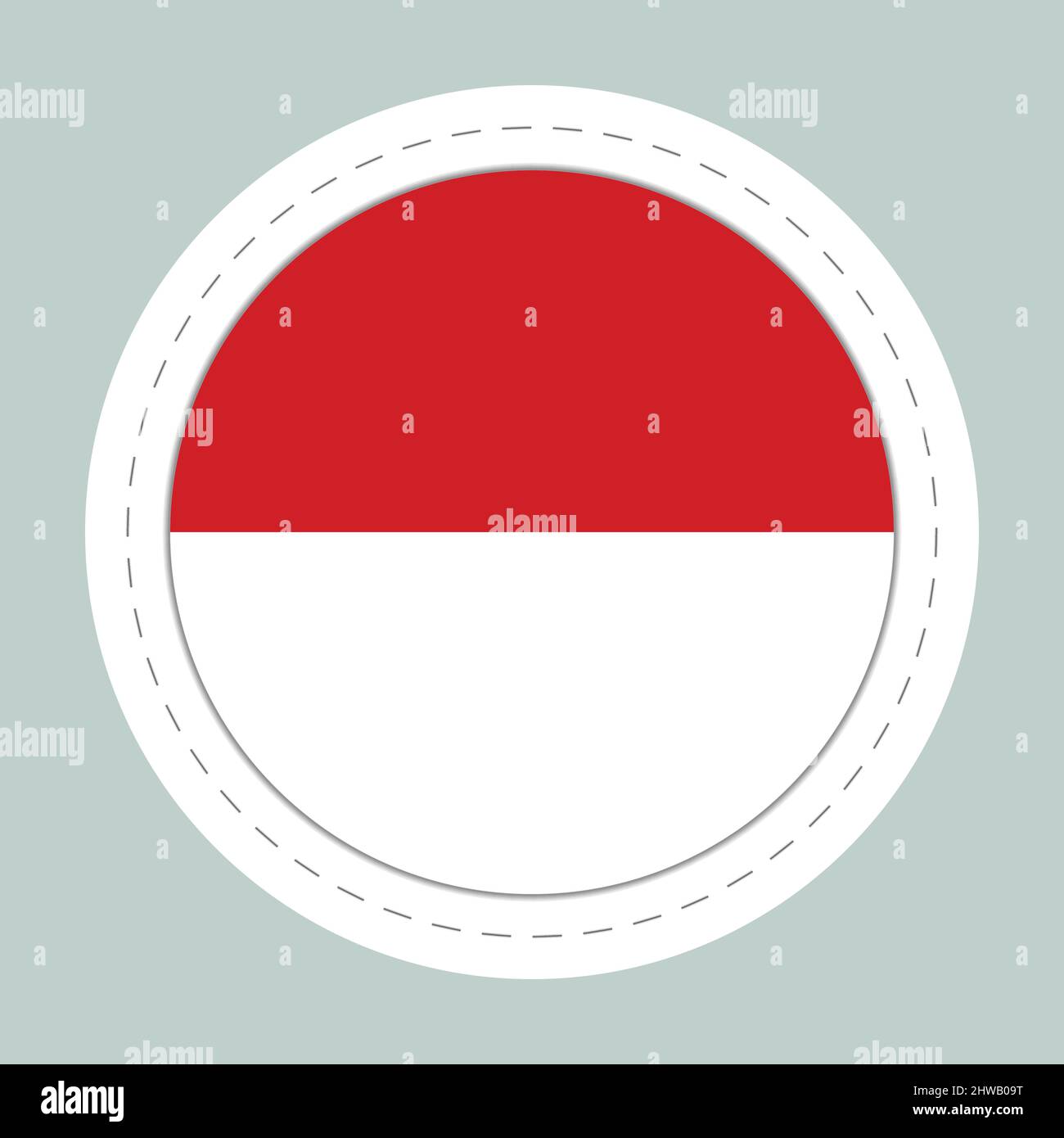 Sticker ball with flag of Monaco. Round sphere, template icon. National ...