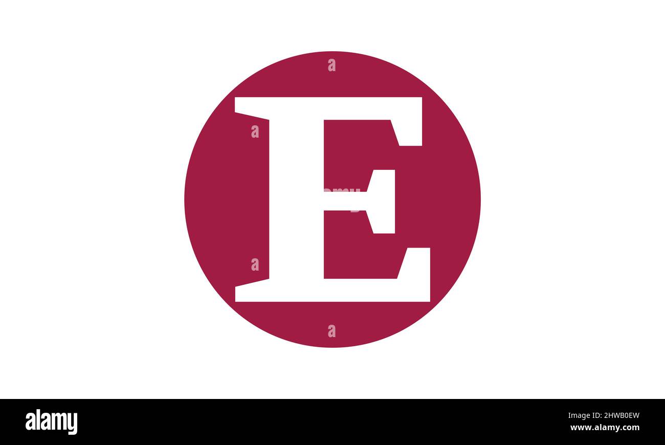 Initial Letter E Logo. Pink and White Geometric Shape Origami Style ...