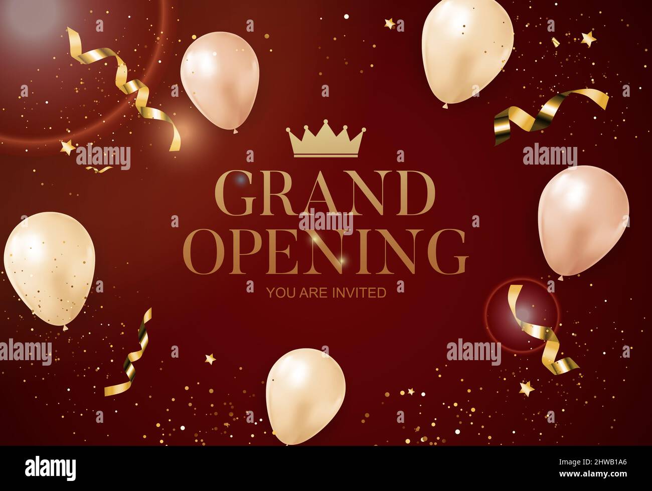 Grand Opening congratulation background card with balloons ...