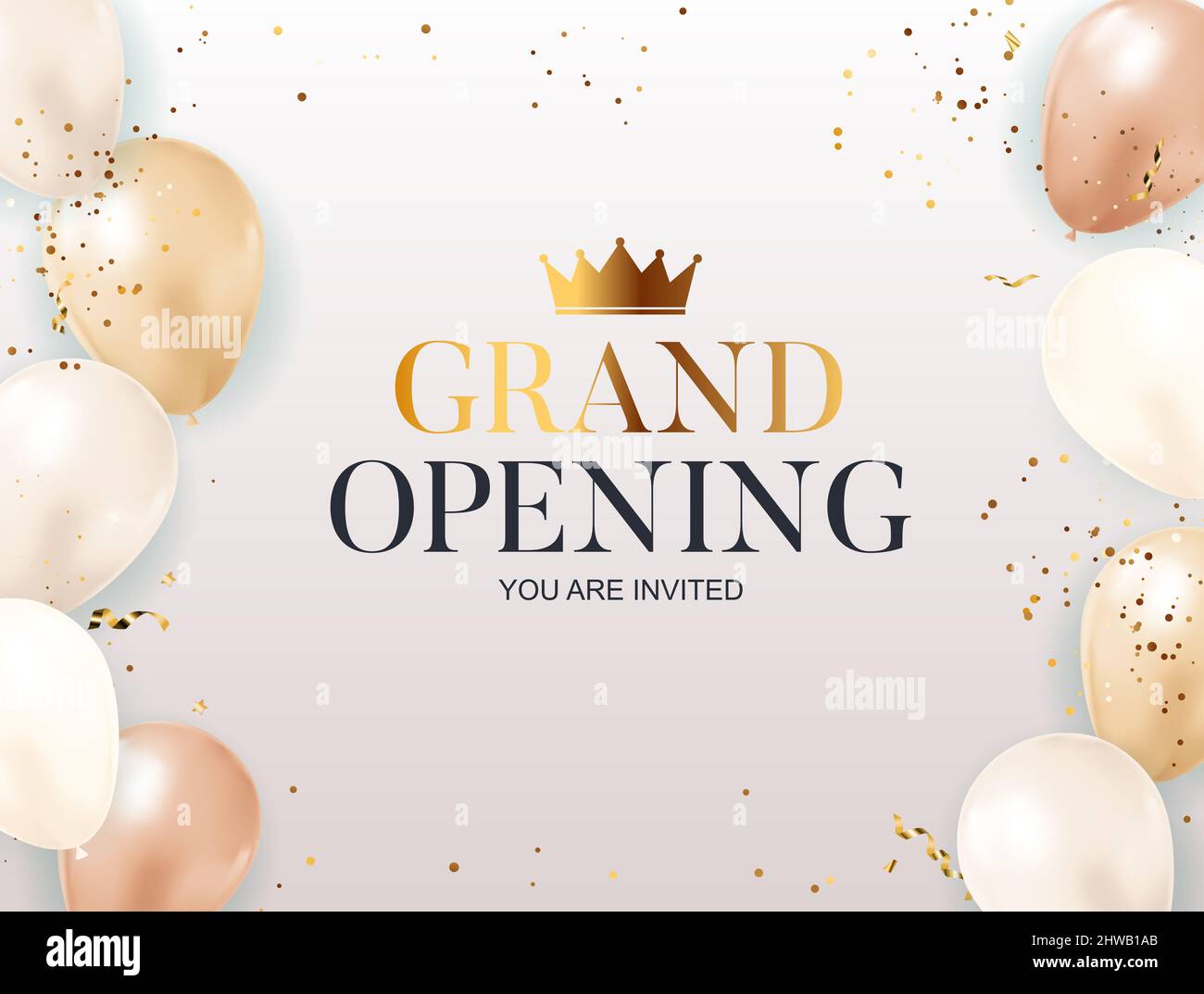 Grand Opening congratulation background card with balloons ...