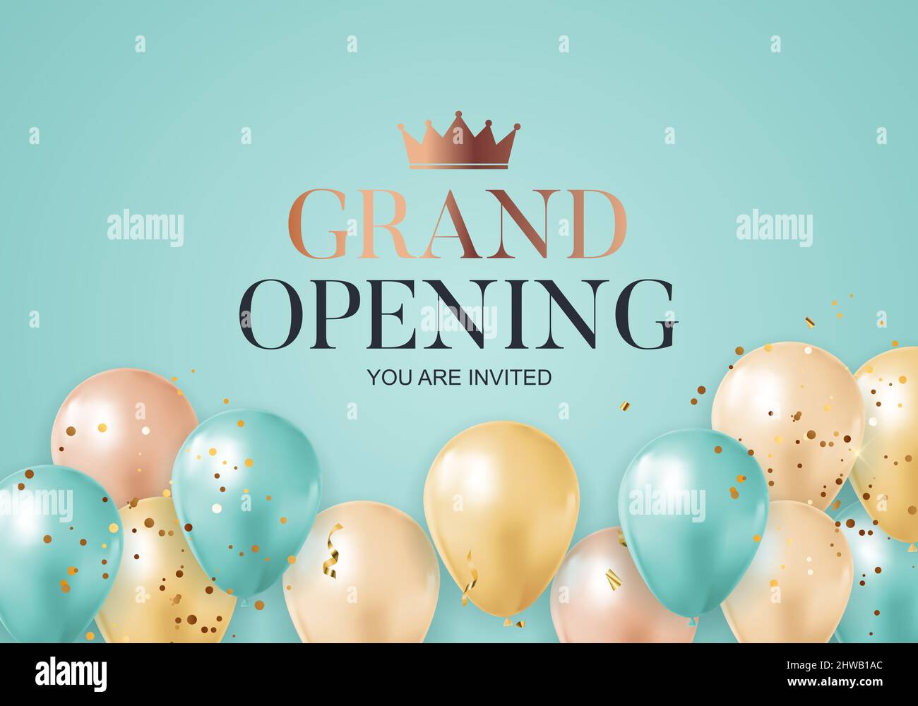 Grand Opening congratulation background card with balloons ...