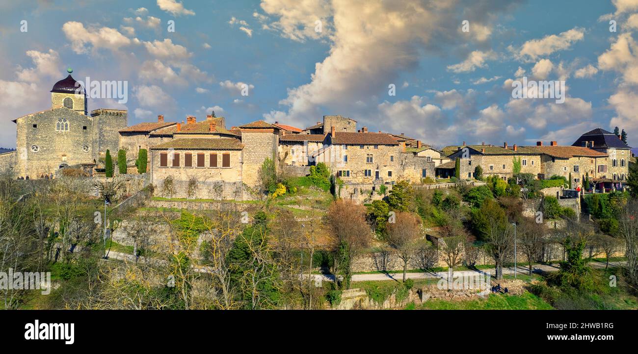 Panoramic view of Perouges, one of the most beautiful villages in ...