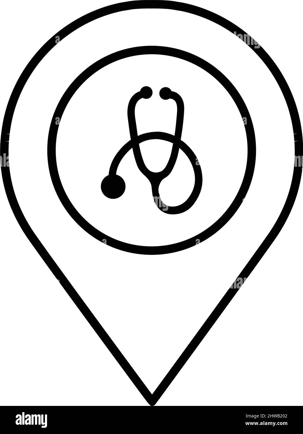 Clinic, hospital location icon - Simple vector illustration for graphic ...