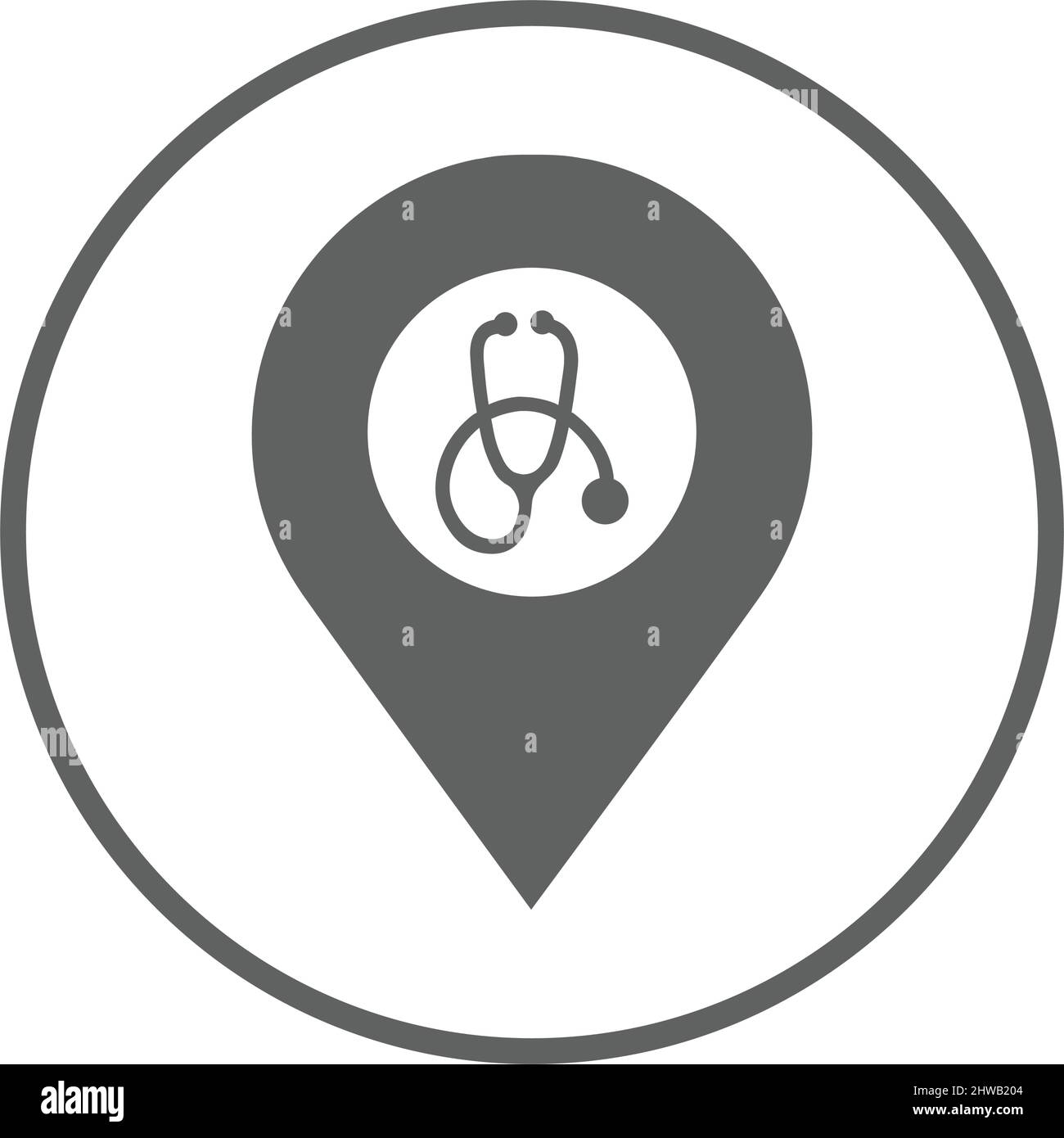 Clinic, hospital location icon - Simple vector illustration for graphic ...