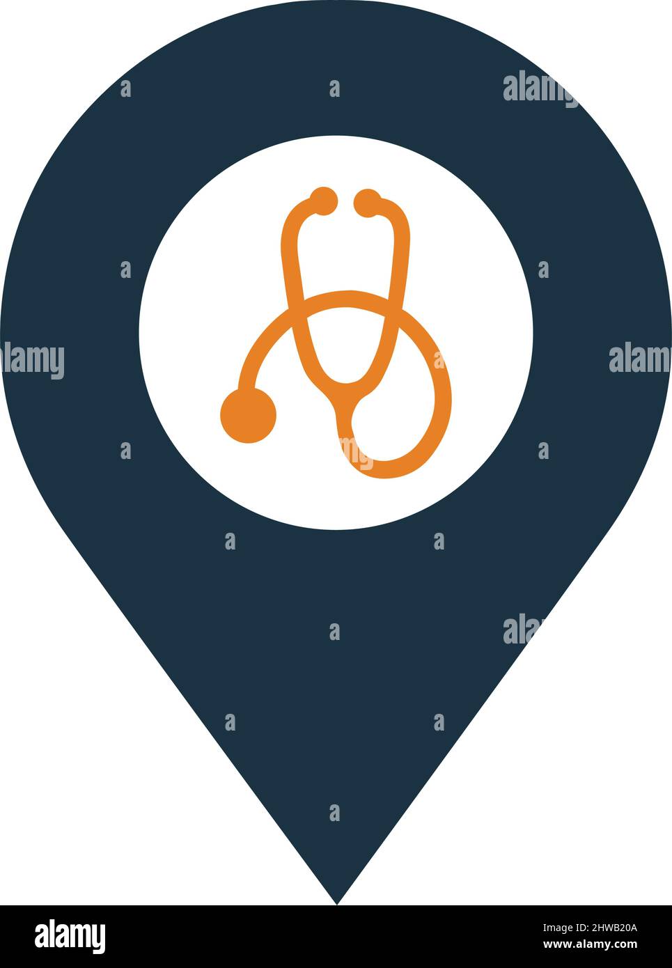 Clinic, hospital location icon - Simple vector illustration for graphic ...