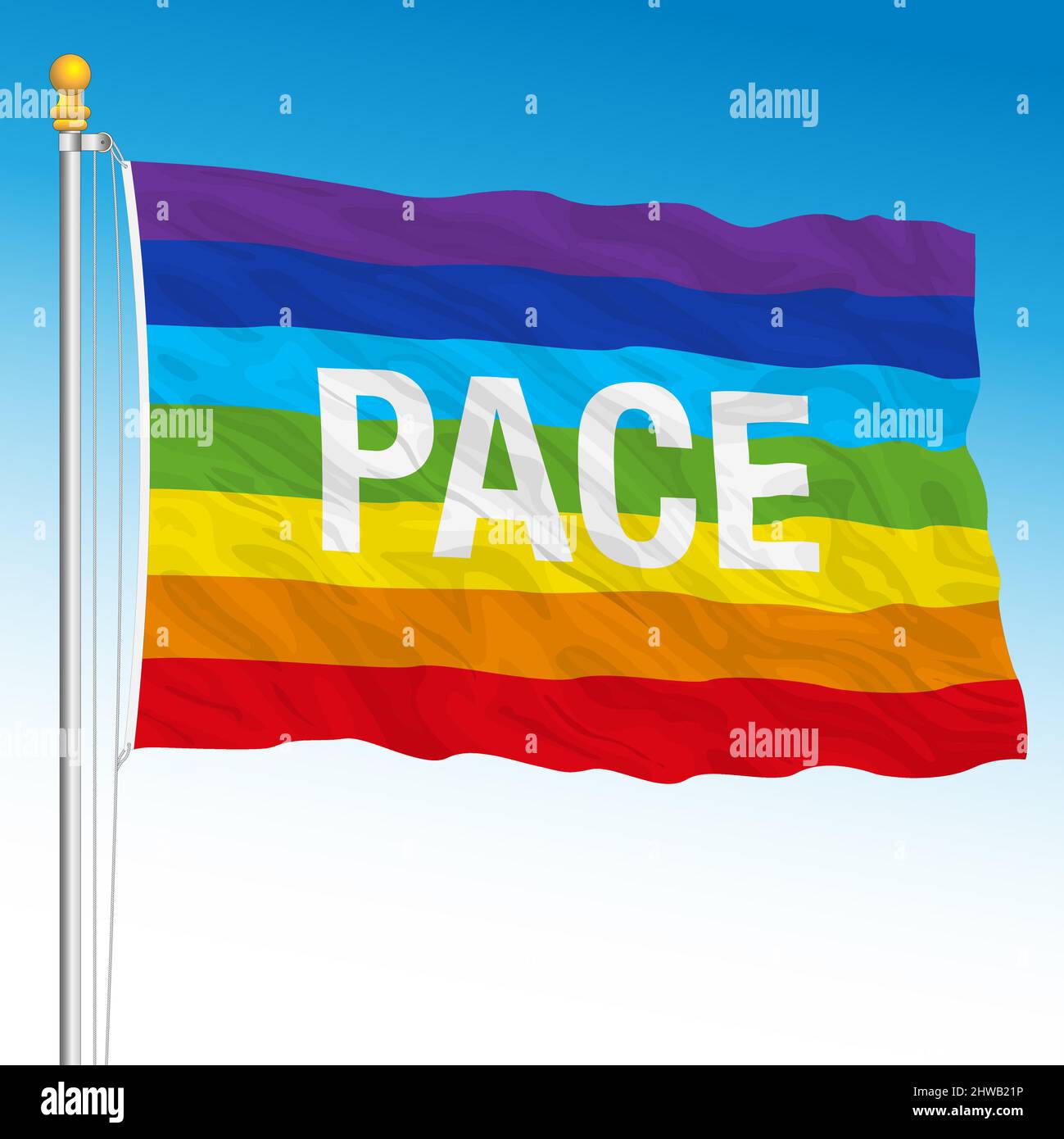 Peace movement flag, international symbol, vector illustration, italian ...