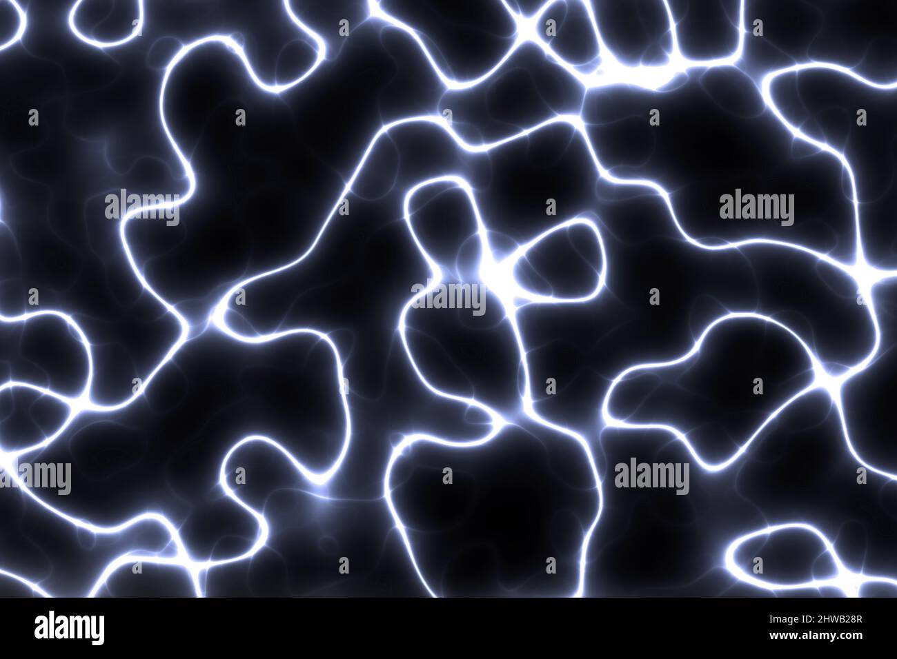 creative blue power lights in the grungy water digitally drawn ...