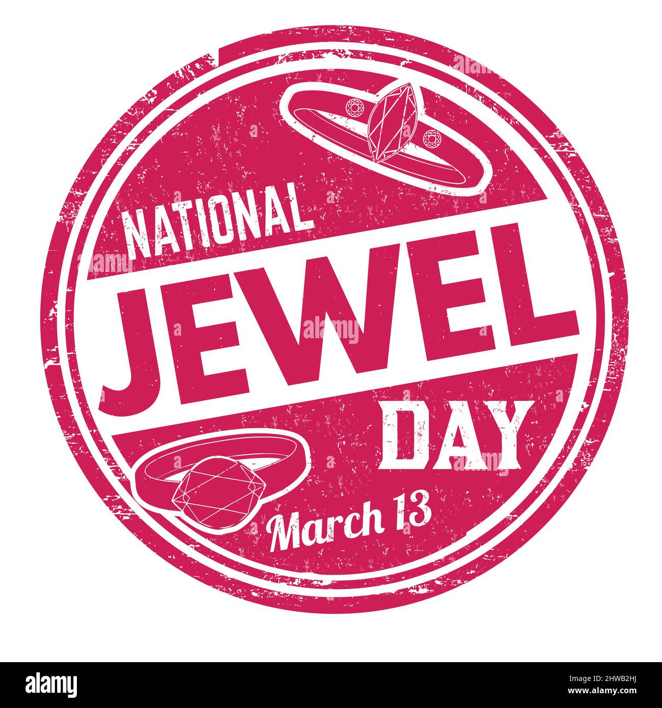 National jewel day grunge rubber stamp on white background, vector ...