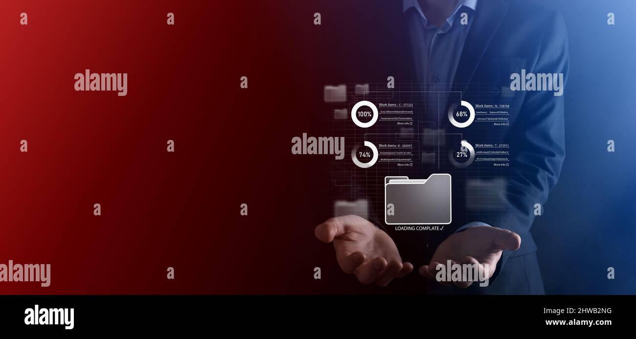 Business developer hand using board framework on virtual modern ...