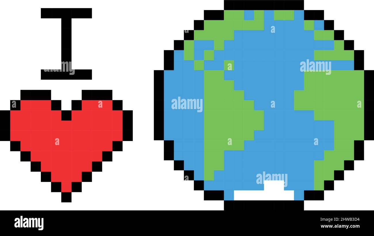Pixelart world map Stock Vector Images - Alamy