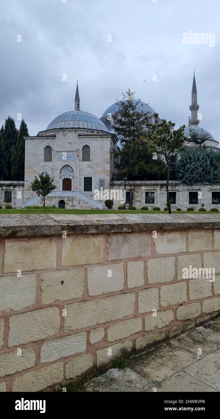 Beyazit Mosque in Istanbul. Courtyard of the mosque. Ottoman mosque ...