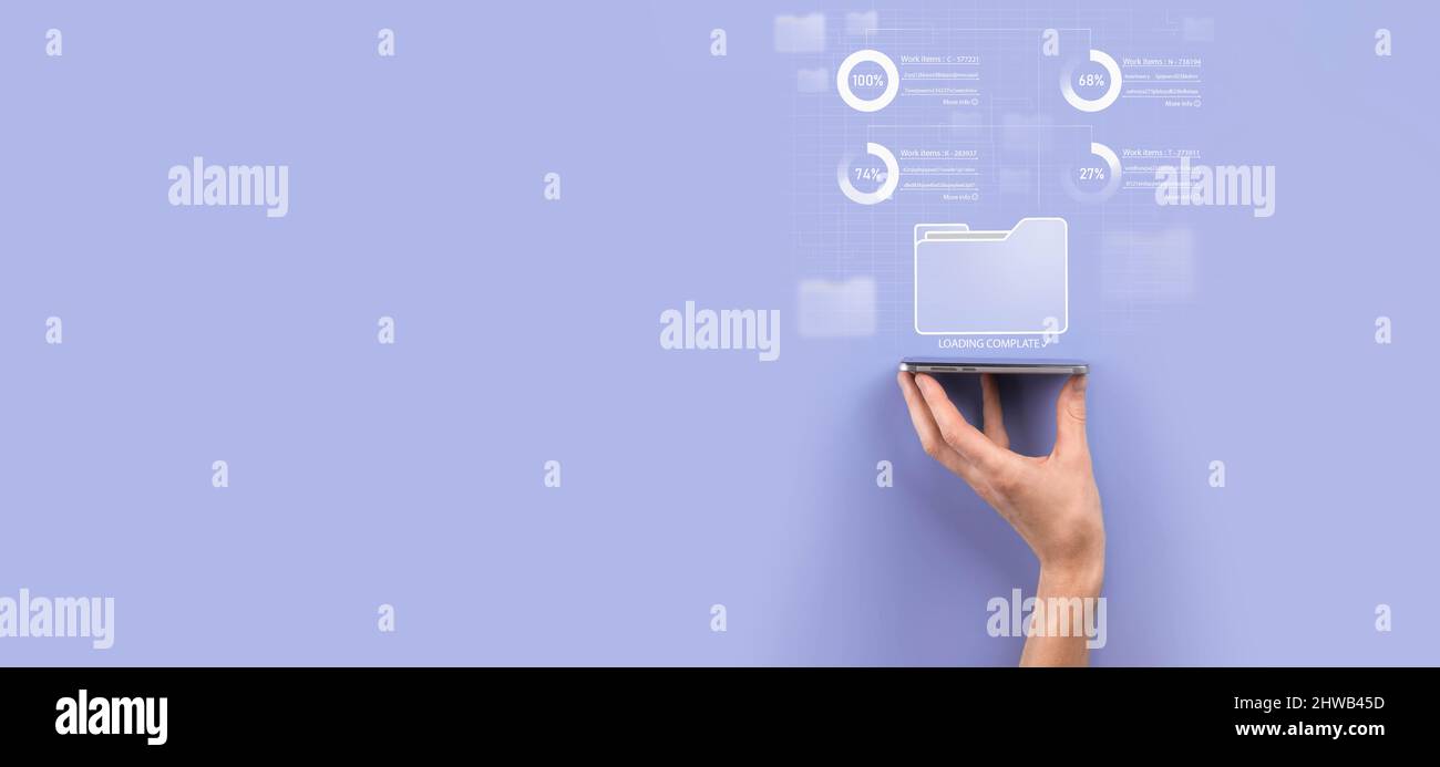 Business developer hand using board framework on virtual modern ...