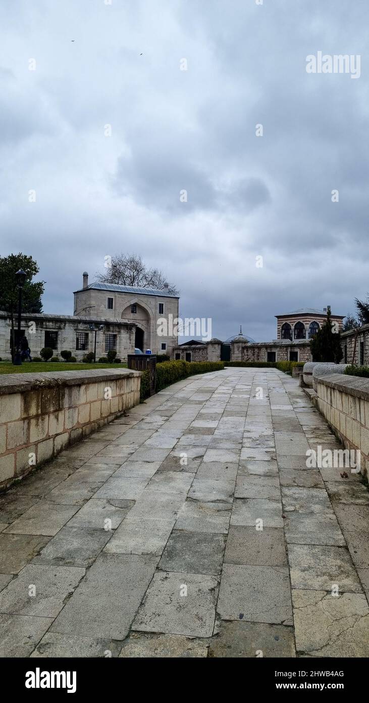 Beyazit Mosque in Istanbul. Courtyard of the mosque. Ottoman mosque ...