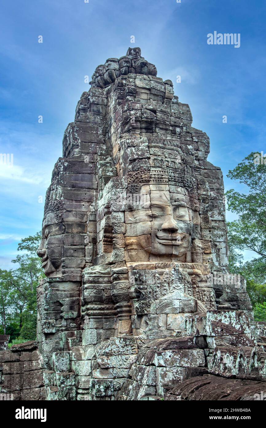 The Faces of The Bayon Temple, Siem Reap, Cambodia Stock Photo - Alamy