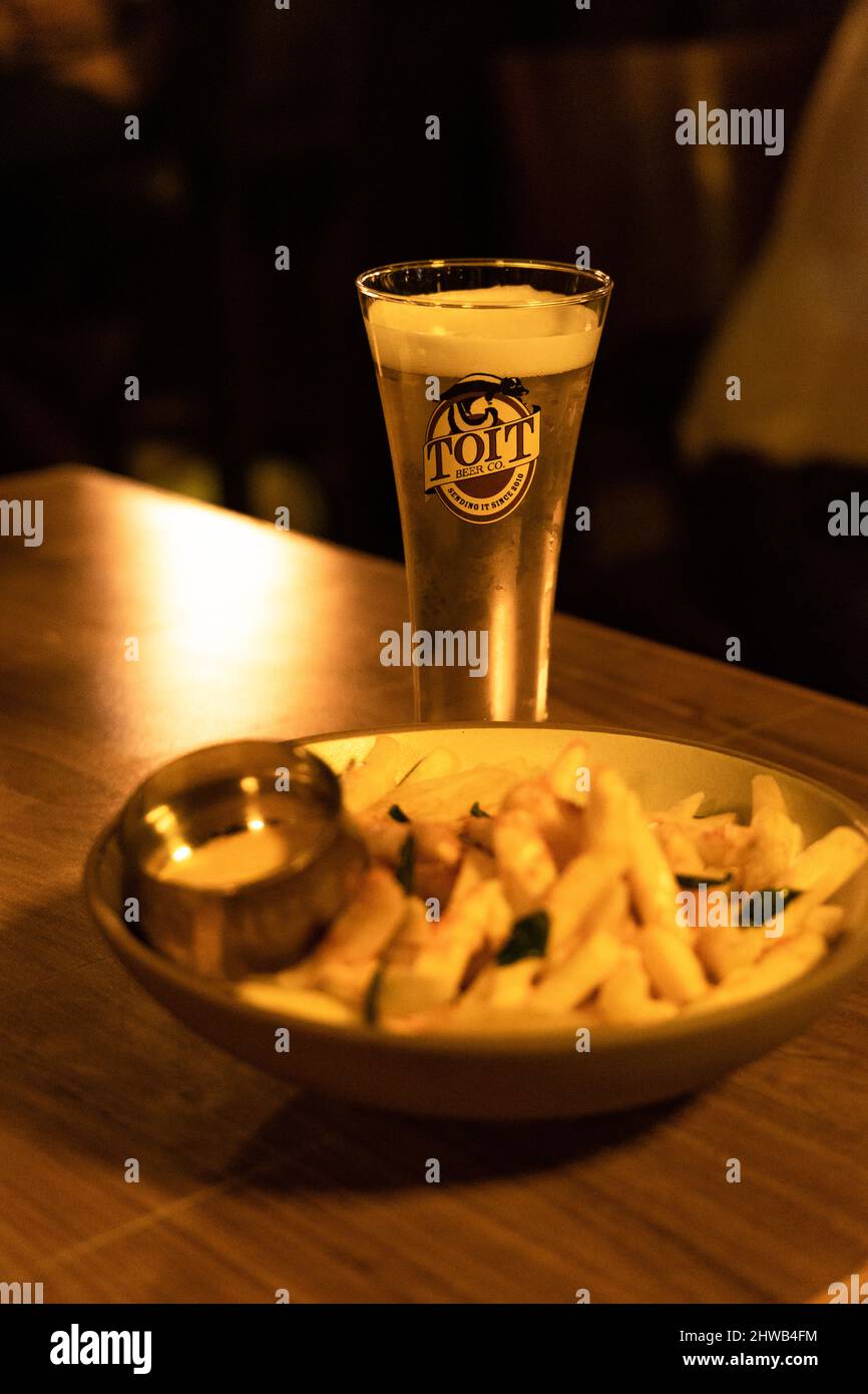 Half Pint of Toit Basmati Blonde along with Cheesy Gunpowder Potato ...