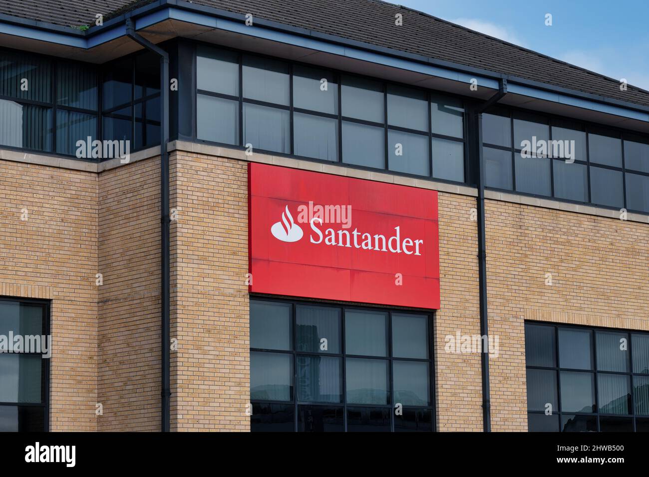 Belfast, UK- Feb 19, 2022: The Santander office building in Belfast ...
