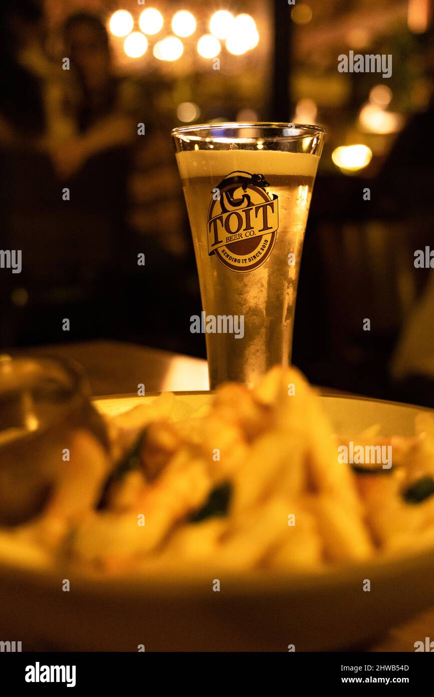 Half Pint of Toit Basmati Blonde along with Cheesy Gunpowder Potato ...
